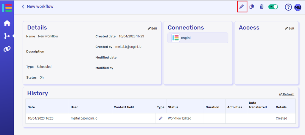 Workflow editor | Engini.io