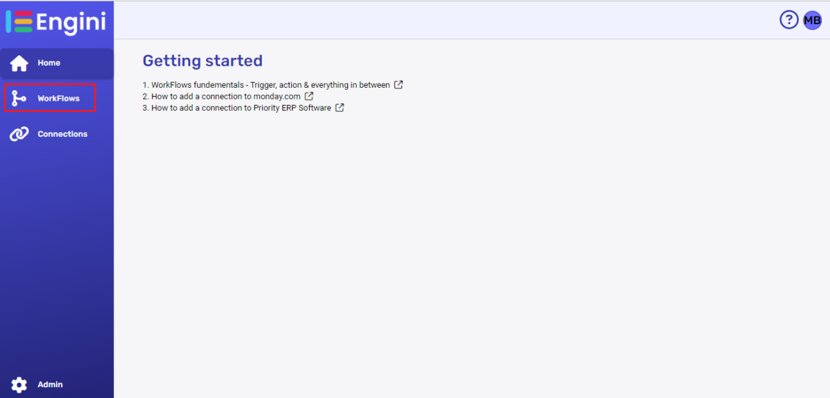 Import /Export workflow | Engini.io